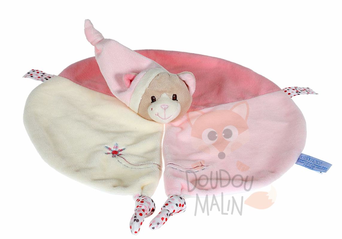 Gipsy Smile doudou plat chat rose