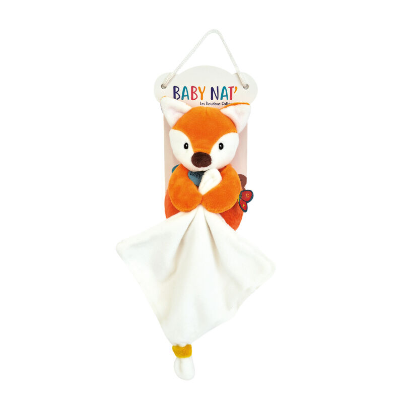 Baby'Nat - Balthazar le renard - Peluche avec doudou orange 23 cm