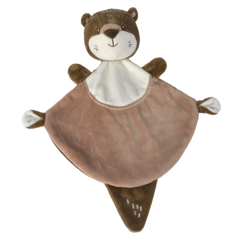 Doudou Malin Lilou la loutre Doudou marron blanc 30 cm