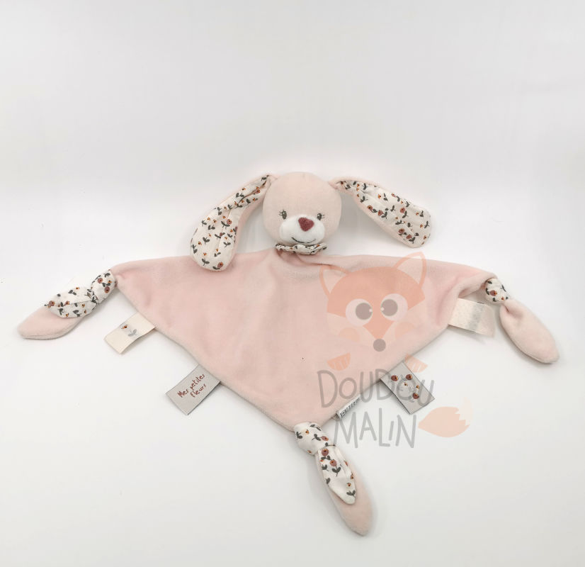 Bout'chou Doudou plat triangle lapin rose 30 cm