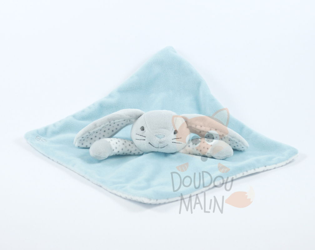 Obaïbi Doudou plat lapin bleu gris