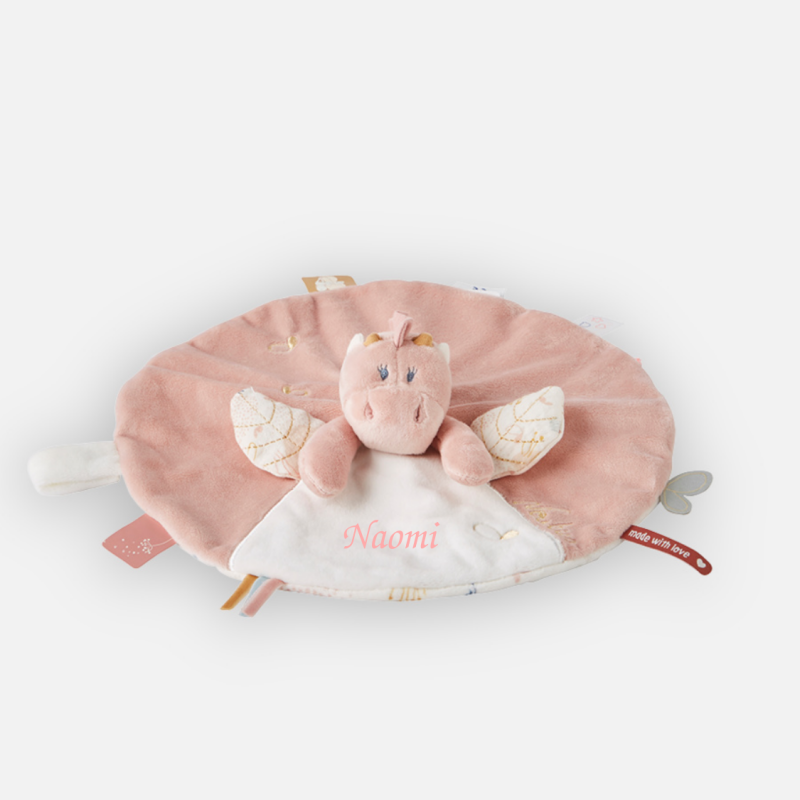 Noukie's - Lina et Joy - Doudou Dragon rose 25 cm